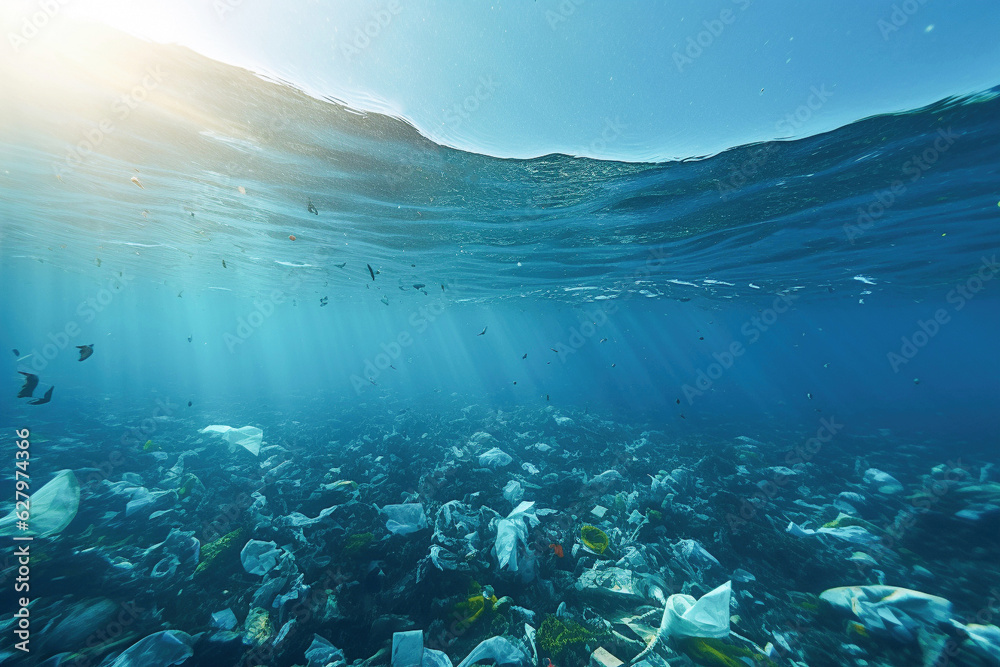 The concept of World Ocean Day. Waste In The Ocean. The concept of ...
