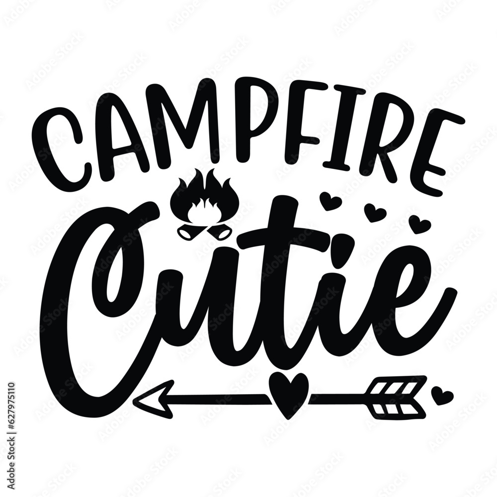 Campfire Cutie , Camping SVG T shirt Design Vector file Stock Vector ...