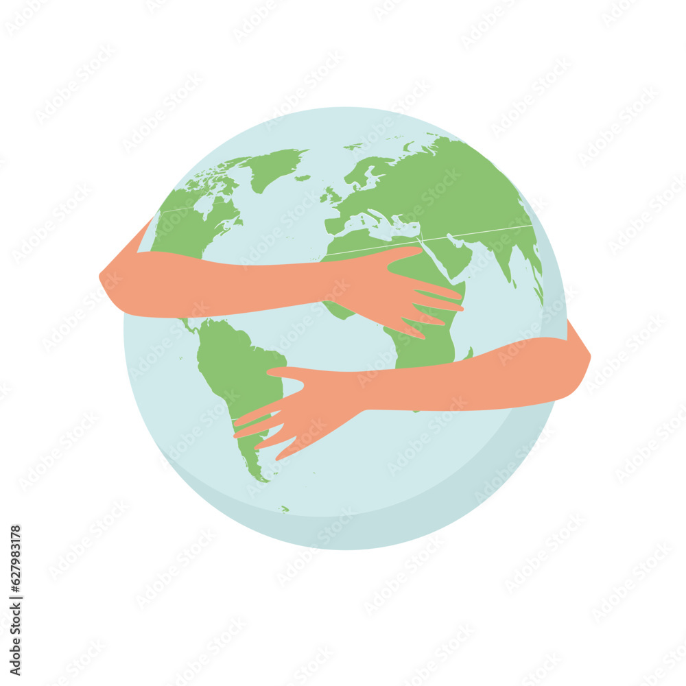 hands hug planet Earth. Concept of World Environment Day, Save the ...