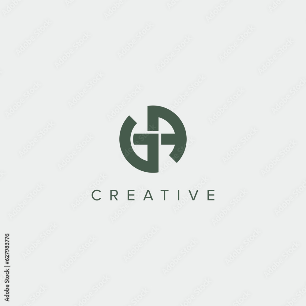 Modern unique letter AG GA logo design template - vector Stock Vector ...
