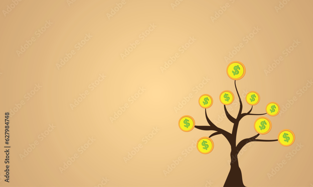 Dollar tree background for presentation materials for business, finance ...