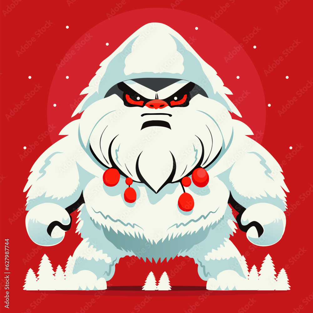 Yeti Cartoon Vector Icon Illustration. Sasquatch Concept Isolated ...