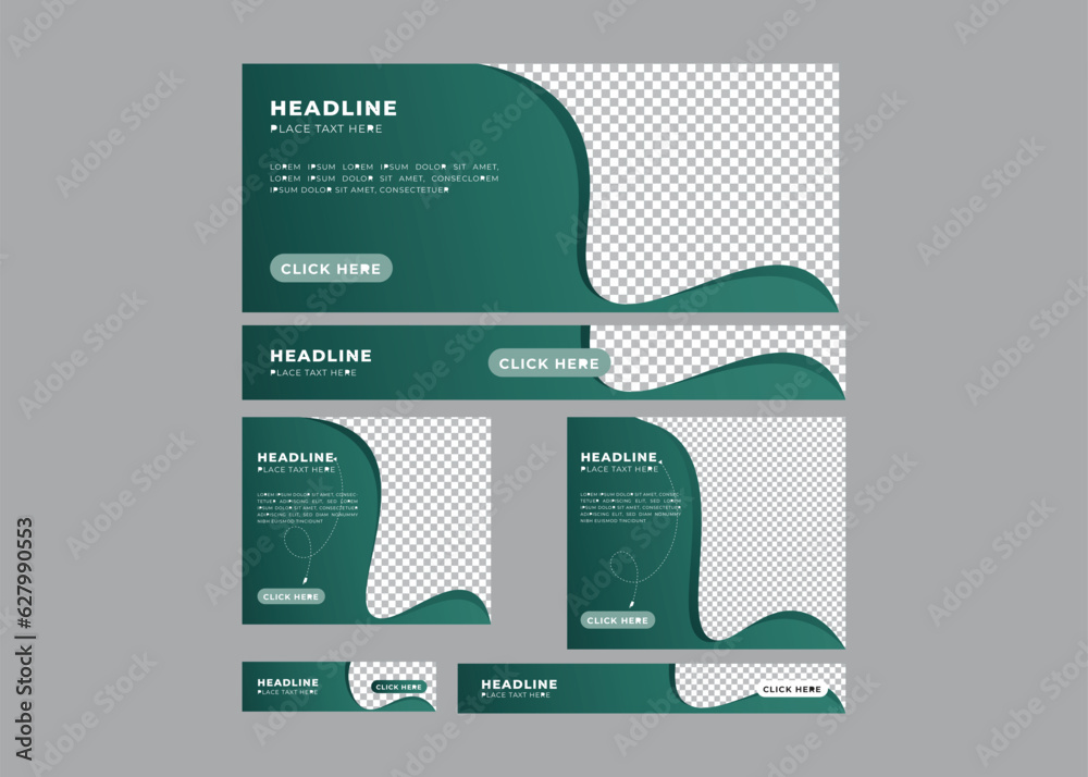 Modern and creative Business Web Benner Design template In 6 layout and ...