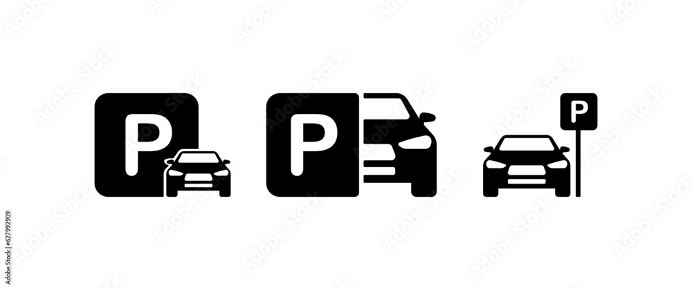 Car parking signs. Silhouette, black, parking banner, parking sign ...