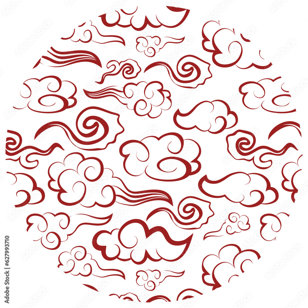 chinese and japanese element with traditional pattern. china element ...