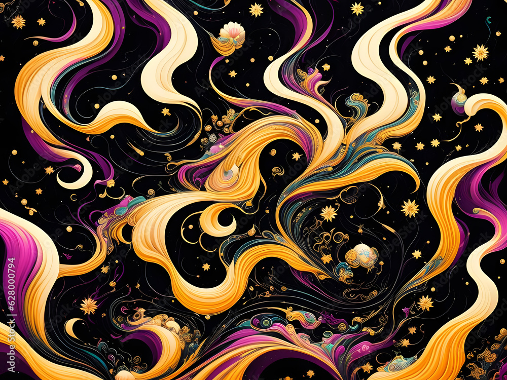 Beautiful abstract twirl and curly anime background textures with ...
