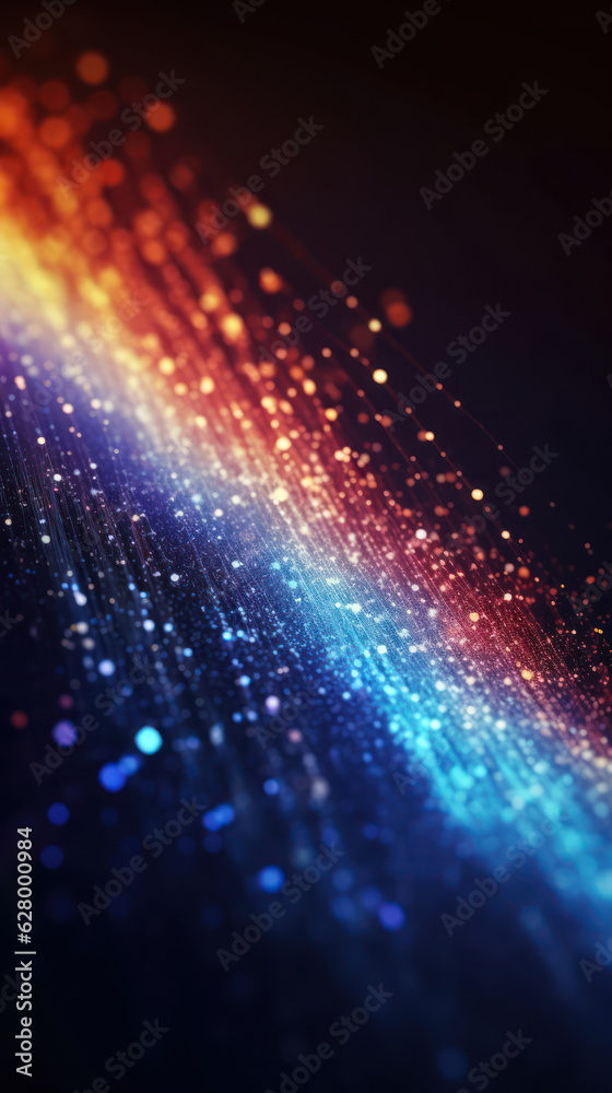 Abstract waving particle technology background. Colorful wave moving ...
