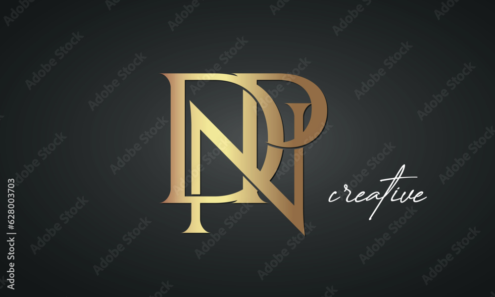luxury letters DNP golden logo icon premium monogram, creative royal ...