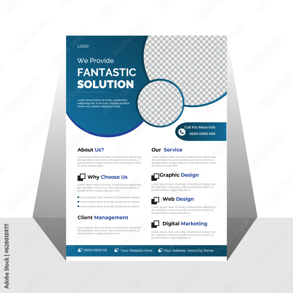 Corporate business flyer template design set with blue, orange, red and ...