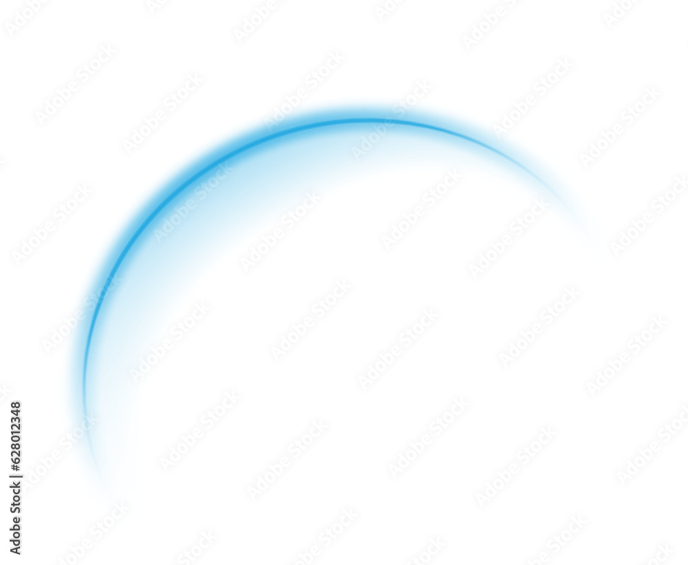 The edge of a blue solar eclipse on transparent background. Blue ...