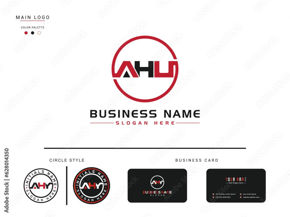 Poster Minimal AHU Logo Vector, Initial Letters Ahu Business Logo ...