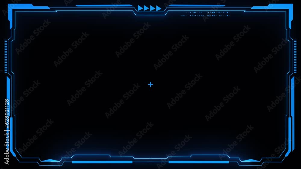 4K 3D Futuristic viewfinder Futuristic HUD video frame Digital ...