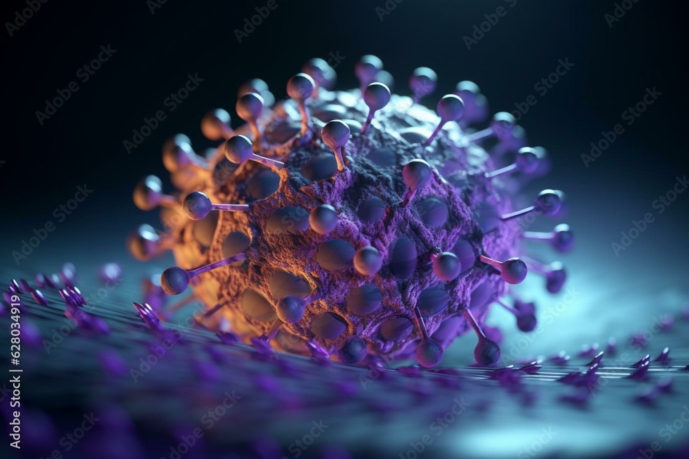 3D rendering of nanomedicine released from encapsulated nanocarrier ...
