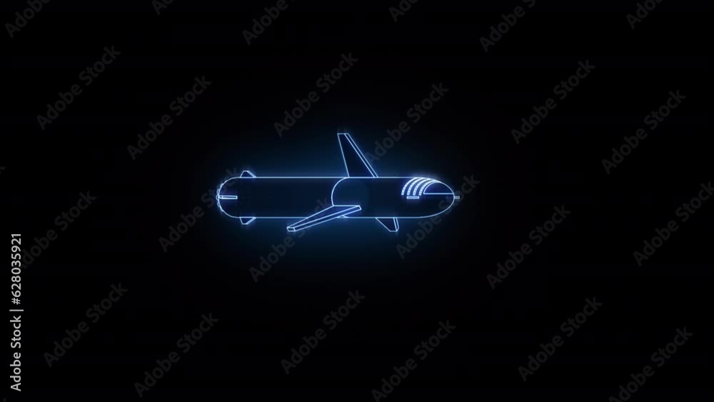 3D wireframe mesh of a spaceship rotating on a transparent background ...