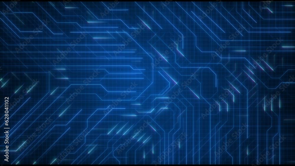 Vídeo do Stock: 4k 3d Circuit Board with moving electrons Data Flow Loop Background Animation ...