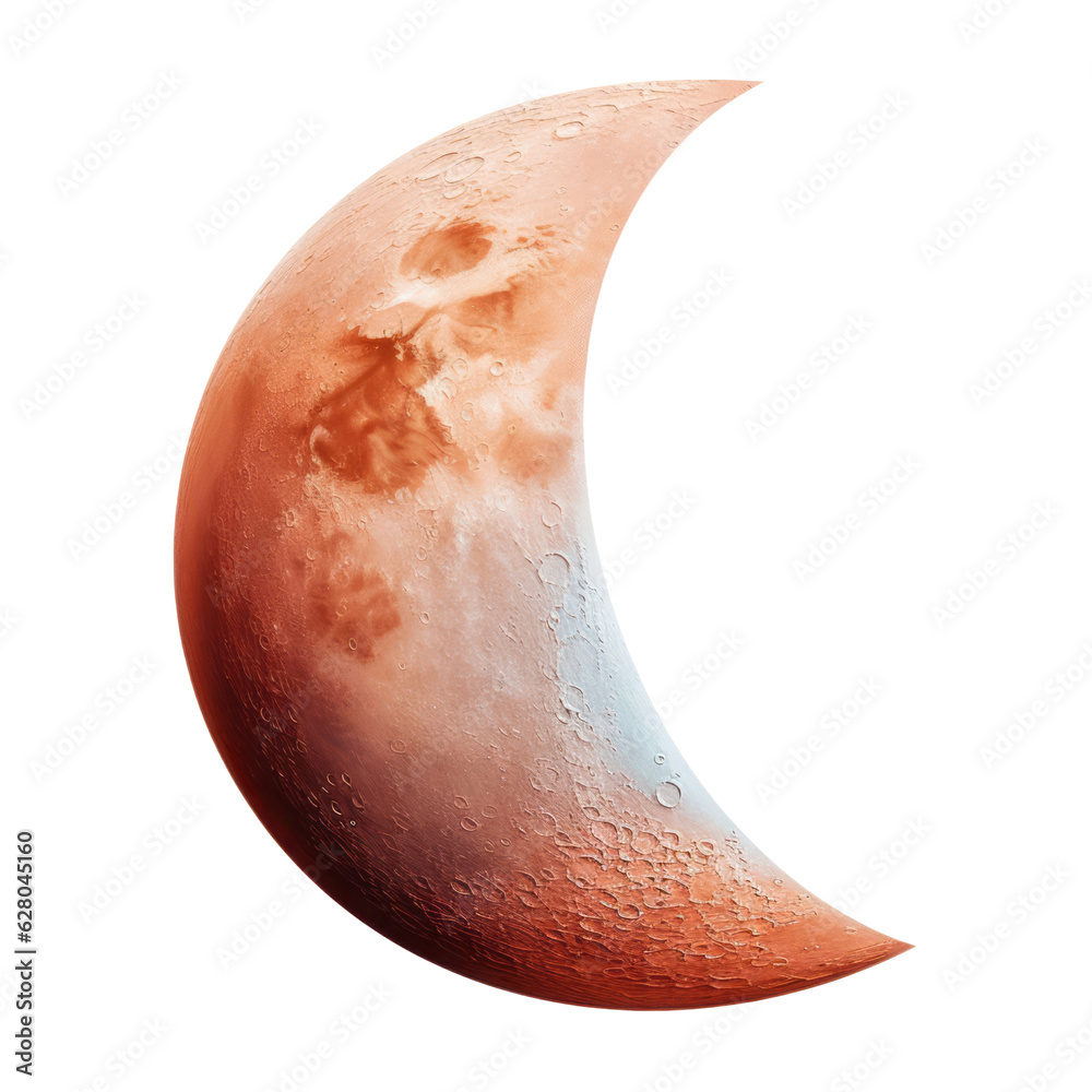 red half moon isolated on transparent background cutout Stock ...