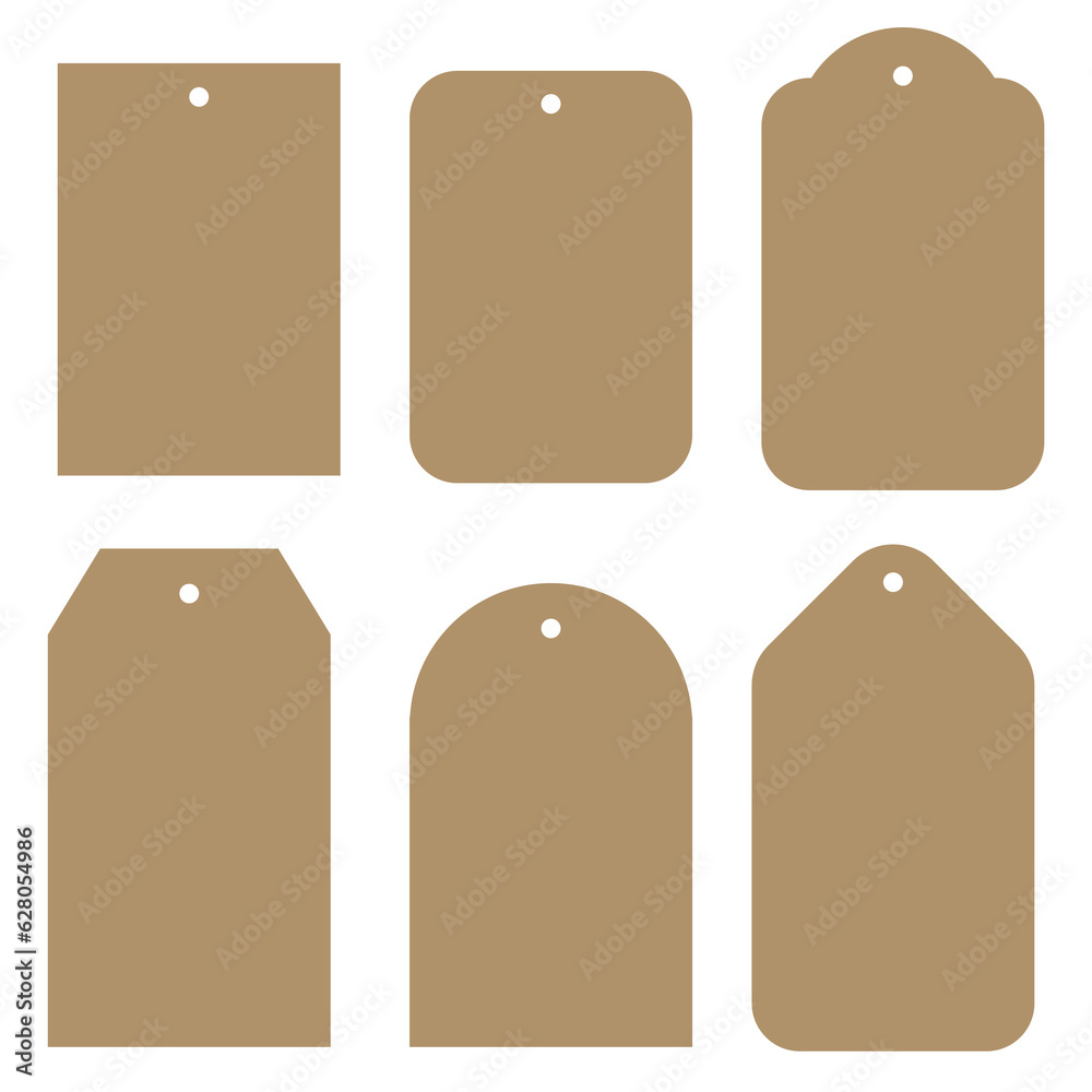Poster Set of gift tags shapes, templates for cutting, cut file vector ...