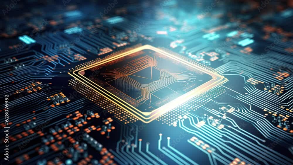 Futuristic Technology Background. Central Computer Processors CPU ...