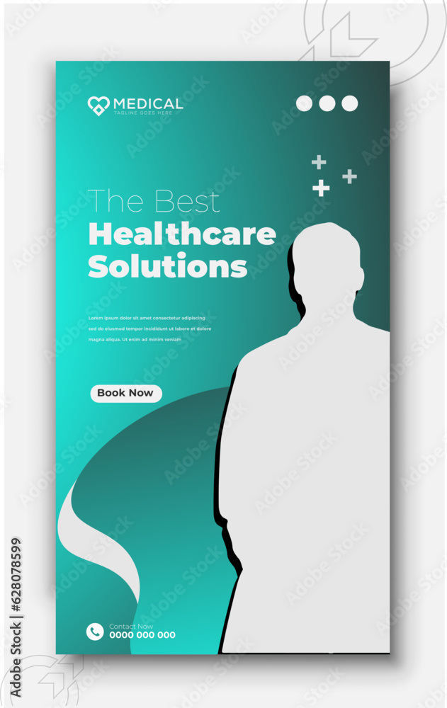 Medical health social media post with doctor theme for social media ...