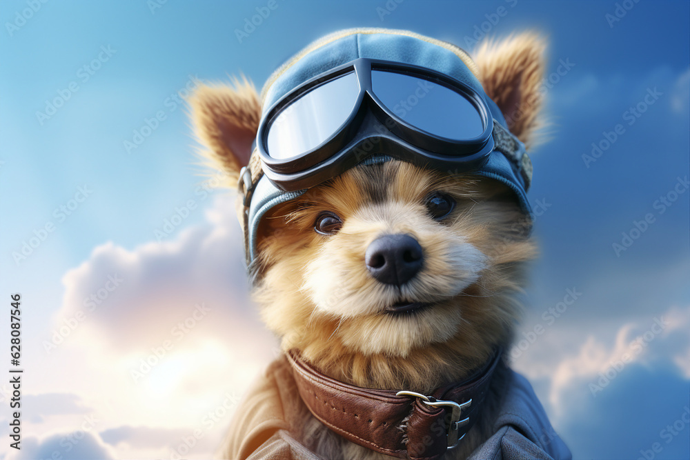 Collage created by generative ai portrait of adventures small panda ...