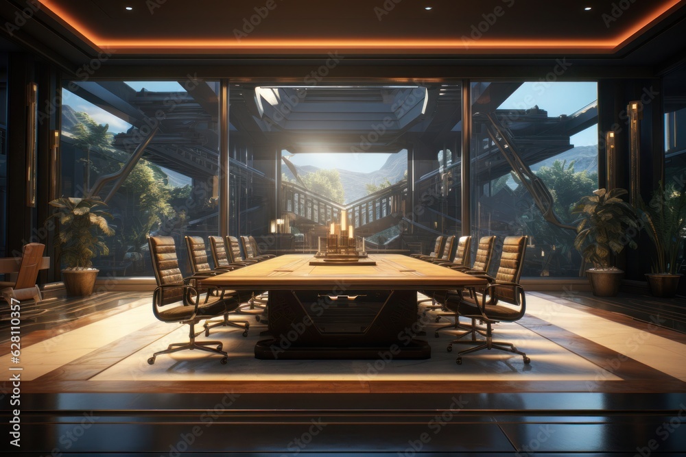 Step into a elegant meeting room, where ideas take flight. With its ...