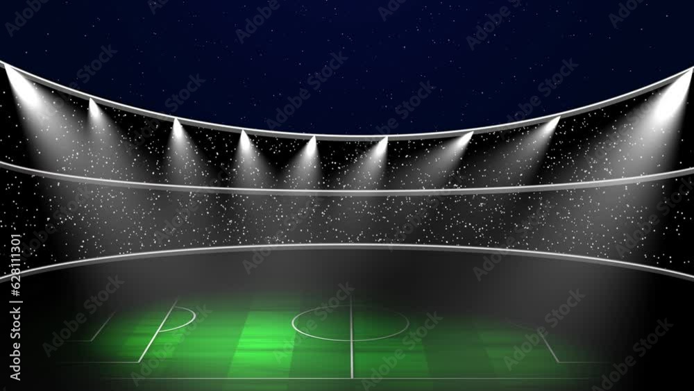 Football Tactic Board Animation With Stage Light On The Football Field ...