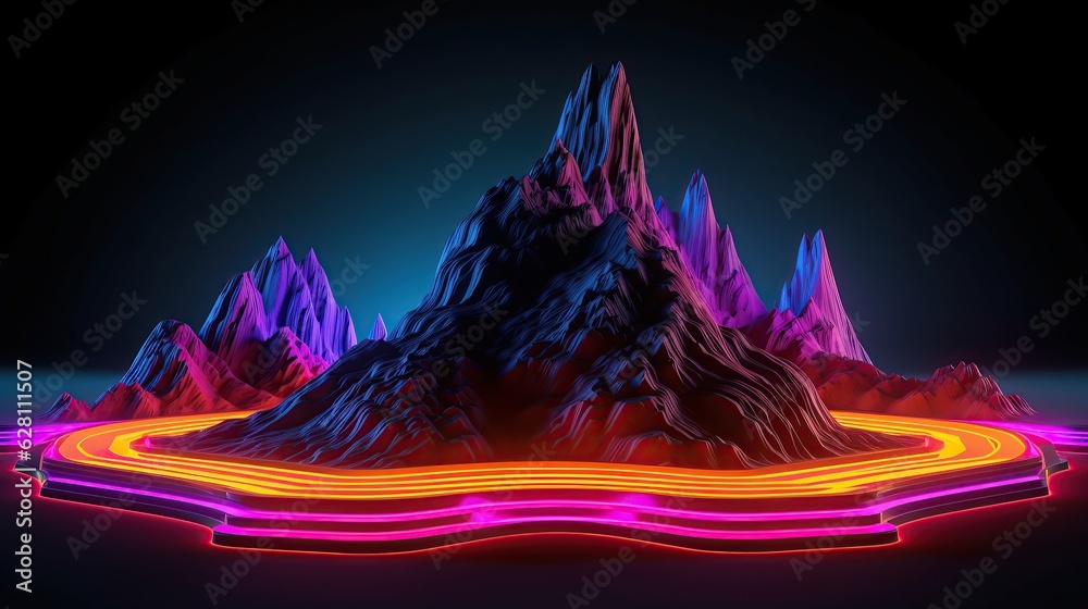 Aesthetic background with abstract neon led light effect generate ai ...