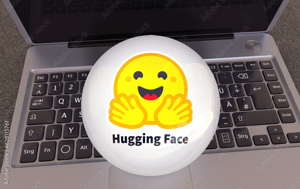 Hugging Face, Hugging Face 3D Visual Design Stock Photo | Adobe Stock