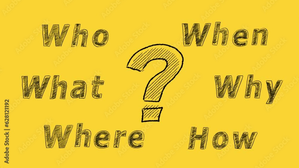Six most common questions Who, what, where, when, why, how with ...