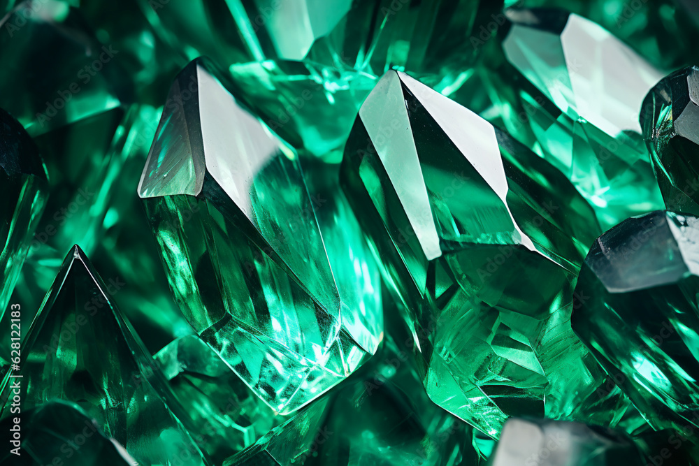 shiny Emerald crystal close up pattern texture Stock Photo | Adobe Stock