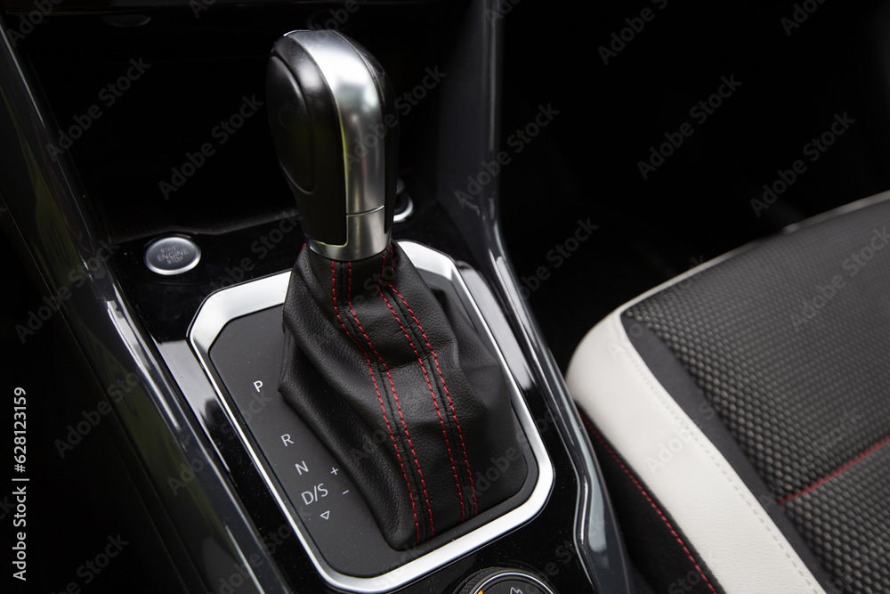 Parking position of the automatic gearbox control handle Stock Photo ...