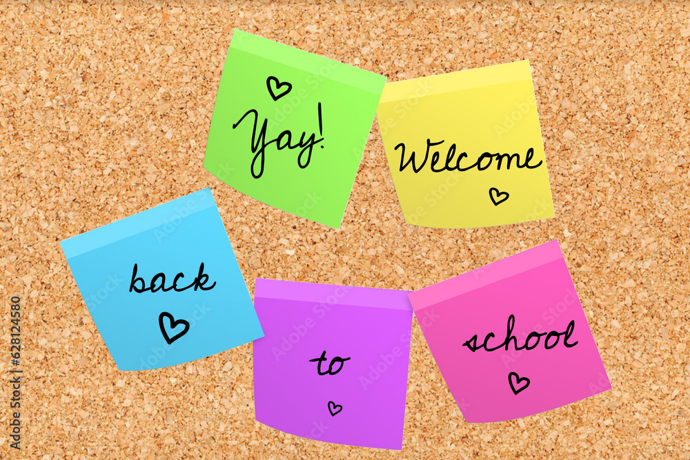 Yay! Welcome back to school written in English in black font on ...