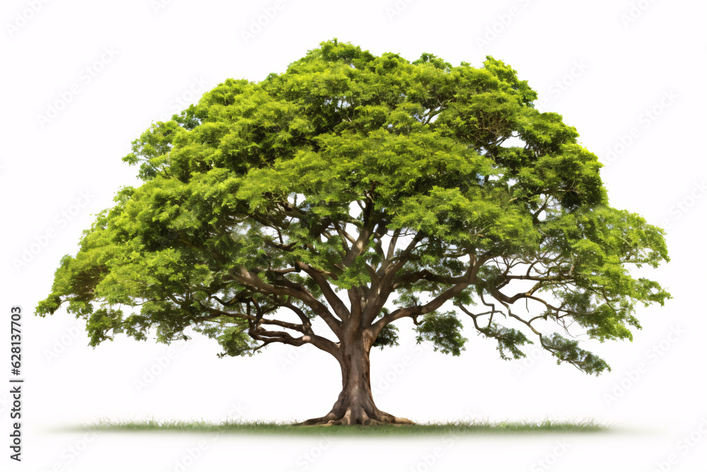 Samanea saman rain Tree isolated on white background. Monkey Pod, East ...