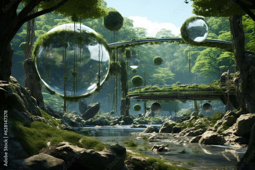 Concept of balance between technology and conservation of natural ...