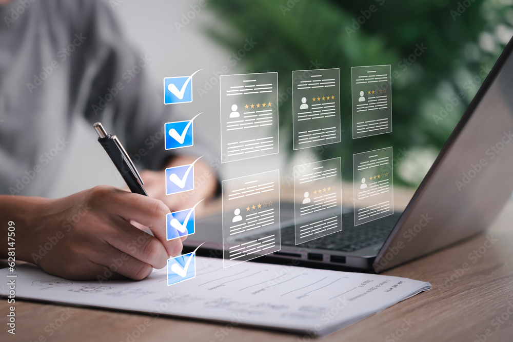 Education technology and smart business document concept, Businesswomen ...