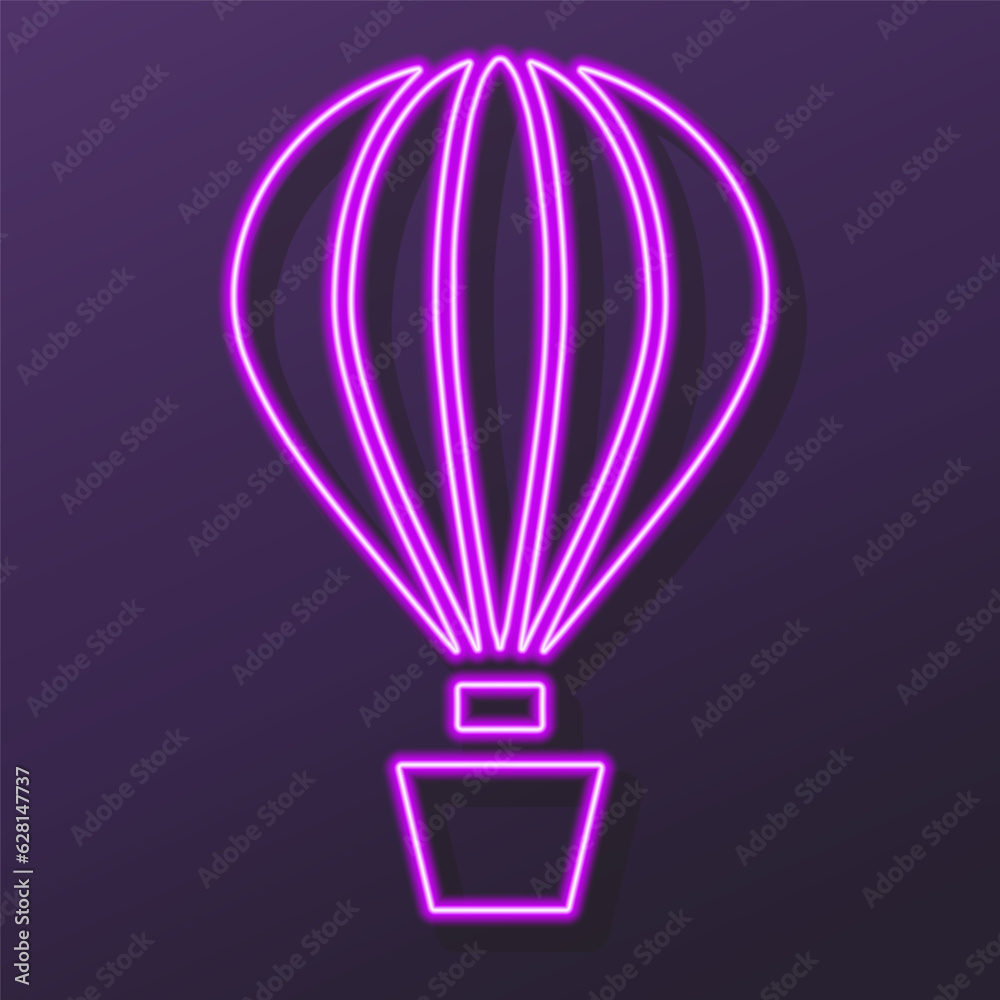 balloon neon sign, modern glowing banner design, colorful modern design ...