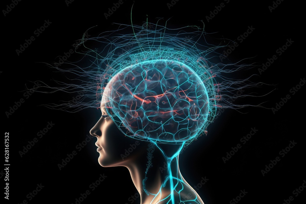 Simulating Brains Nerve Signals Photo Generative Ai Stock Illustration Adobe Stock