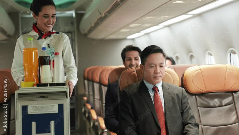 Beautiful latina stewardess flight attendant smiles. Cabin crew or air ...