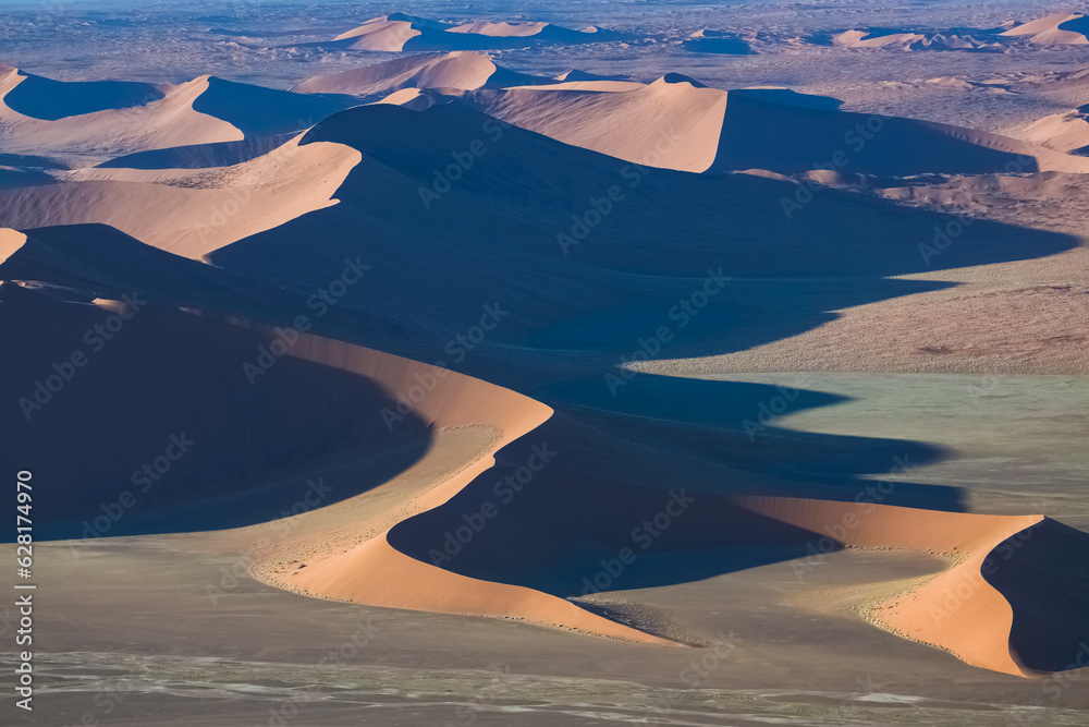 Namibia, aerial view of the Namib desert, sunrise, in rain season Stock ...