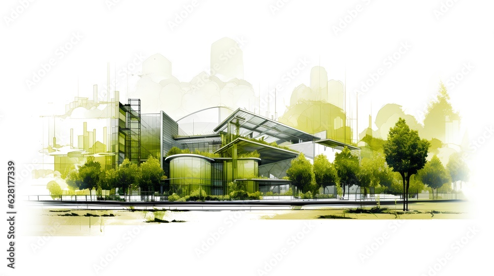 Illustrative representation of a bio energy plant project. The design ...