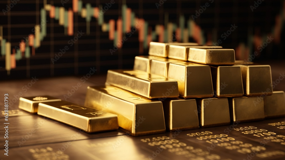 gold bar graph Stock Photo | Adobe Stock