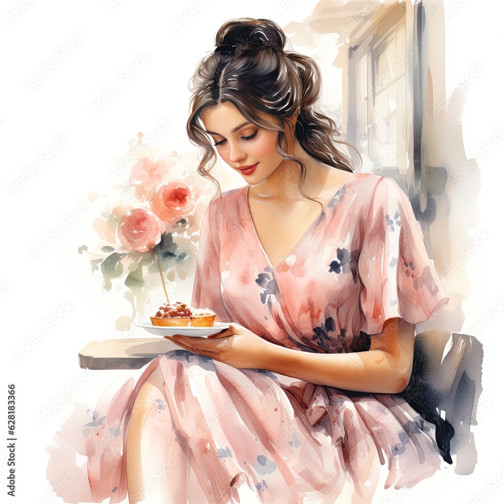 Hand Painted Watercolor, Clipart, on White Background, Cute Adorable ...