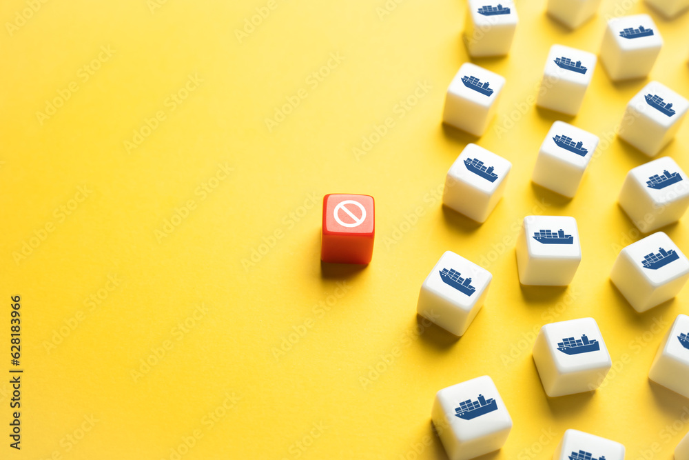 Embargo and blockade of sea routes. Interference with trade routes ...