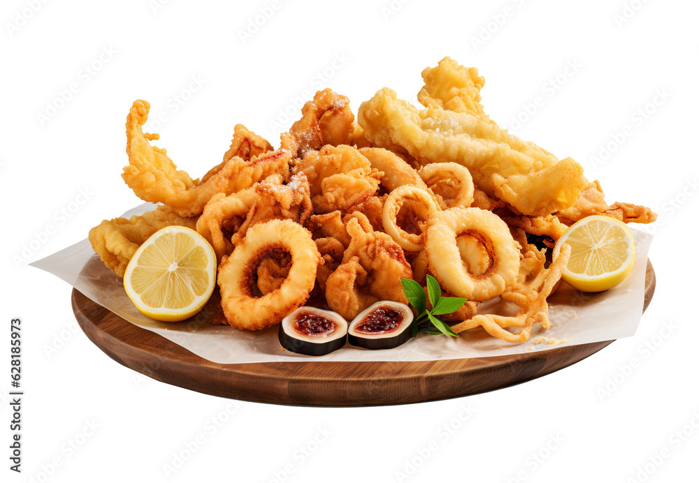 Fritto misto on transparent background. Generative AI. Stock ...