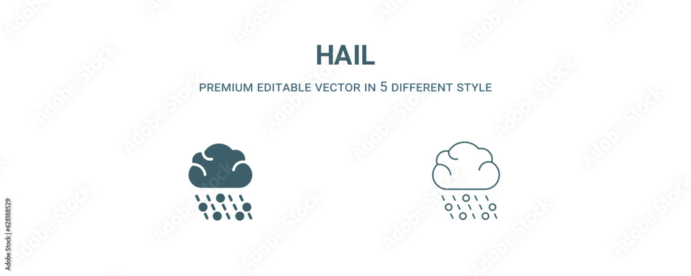 hail icon. Filled and line hail icon from weather collection. Outline ...