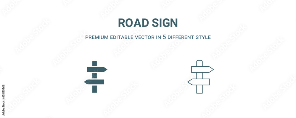 road sign icon. Filled and line road sign icon from traffic signs ...
