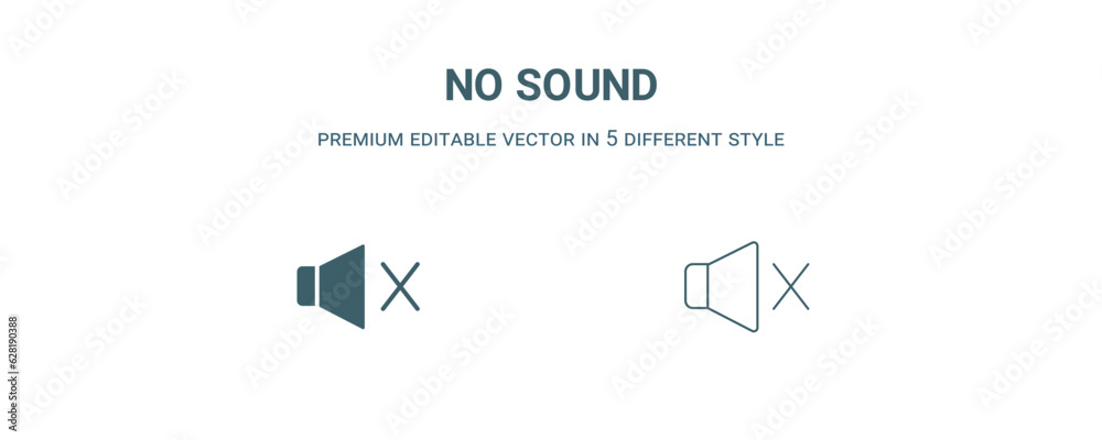 no sound icon. Filled and line no sound icon from traffic signs ...