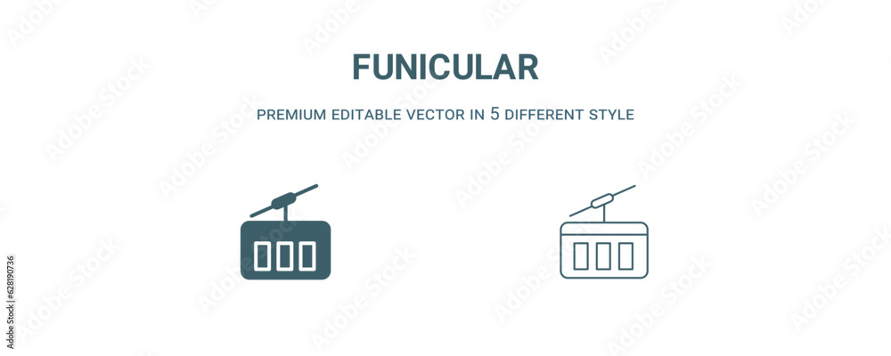 funicular icon. Filled line funicular icon from summer collection ...
