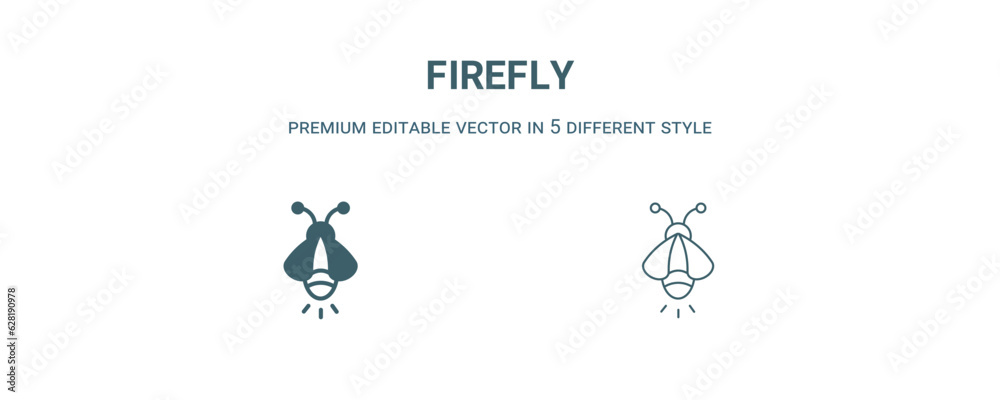 firefly icon. Filled line firefly icon from summer collection. Outline ...