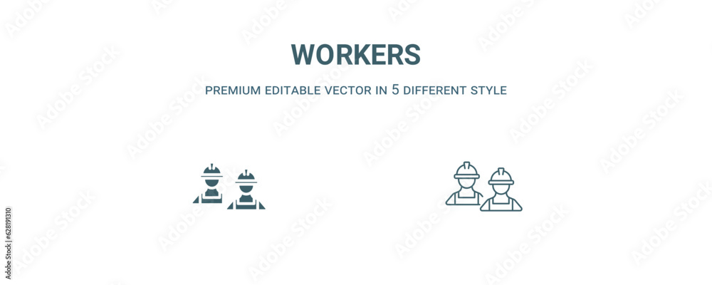 workers icon. Filled and line workers icon from strategy collection ...